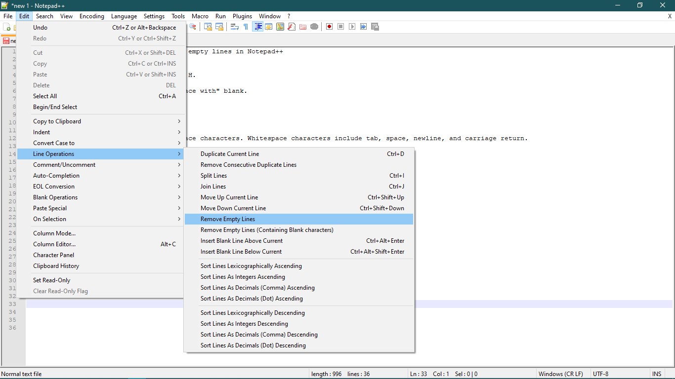 Replacing White Spaces With Single Spaces In Notepad Chipkin 